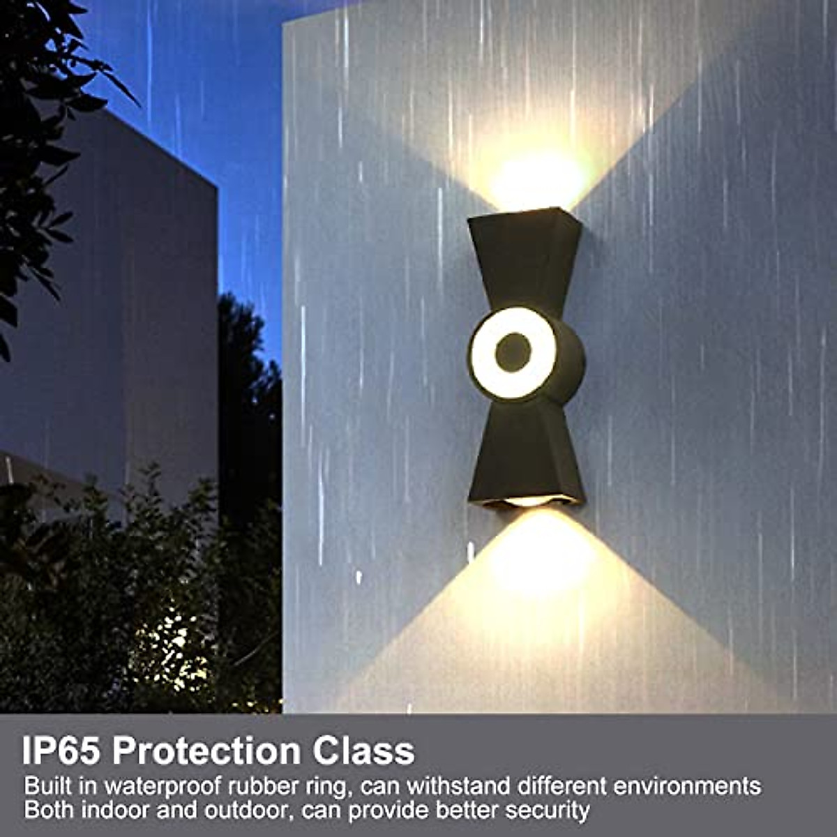 Outdoor Wall Light, LED Wall Light 3000K Modern Wall Sconce Outdoor Waterproof LED Wall Lamp for Porch Courtyards Garage Foyer Front Door