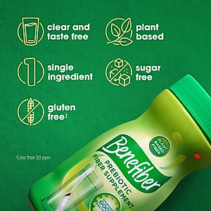 Benefiber Daily Prebiotic Fiber Supplement Powder for Digestive Health, Unflavored - 125 Servings (17.6 Ounces)