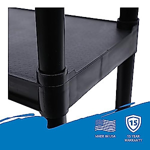 Iceberg Rough n Ready Open Storage System, Four-Shelf, Injection-Molded Polypropylene, 32w x 13d x 54h, Black