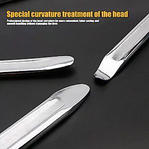 GKmow 3 PCS Car Tire Iron Kit, Tire Scoop Spoons Crowbar Lever, Rim Protectors Kit, Universal Tire Repair Maintenance Tools for Most Cars Motorcycles (Silver)