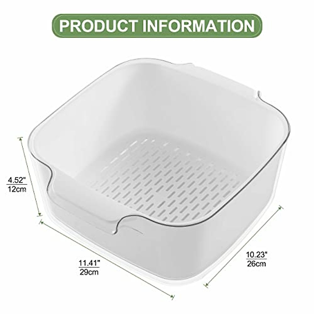 HNNJCK 8.2 Quart Kitchen Colanders Bowl Set, Fruit Vegetable Washing Basket, 2 in 1 Food Fruit Strainers, Large Plastic Double Layered Strainer Basket for Pasta, Spaghetti, Berry, Salads, BPA Free