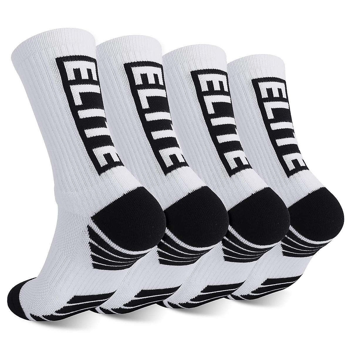 Dingcooler Men Basketball Socks 4/8 Pairs, Elite Pro Athletic Crew Socks for Youth Adult