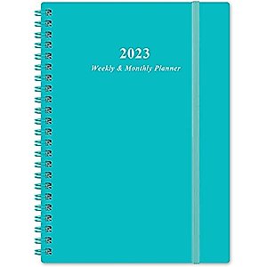 Planner 2024 - A5 Weekly & Monthly Planner & Journal to Track Goals, January 2023 - December 2023, 6.4" x 8.5" with Flexible Cover, Tabs, Strong Twin-Wire Binding, Inner Pocket