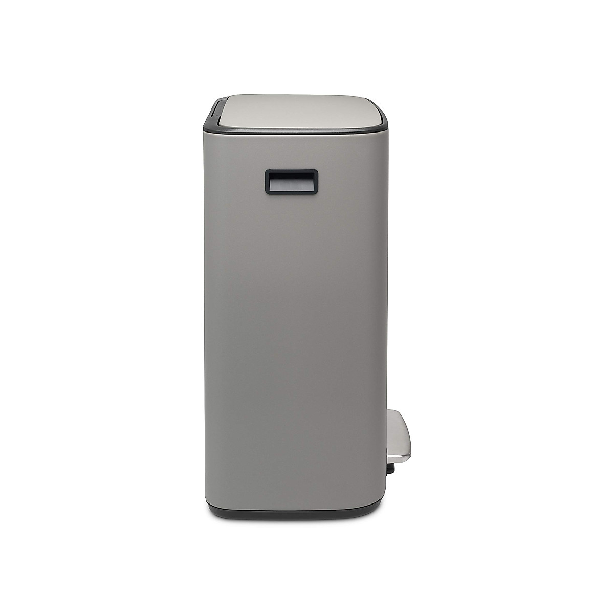 Brabantia Bo Step-On Pedal Trash Can - 16 Gal Inner Bucket (Mineral Concrete Gray) Waste/Recycling Garbage Can, Removable Compartment