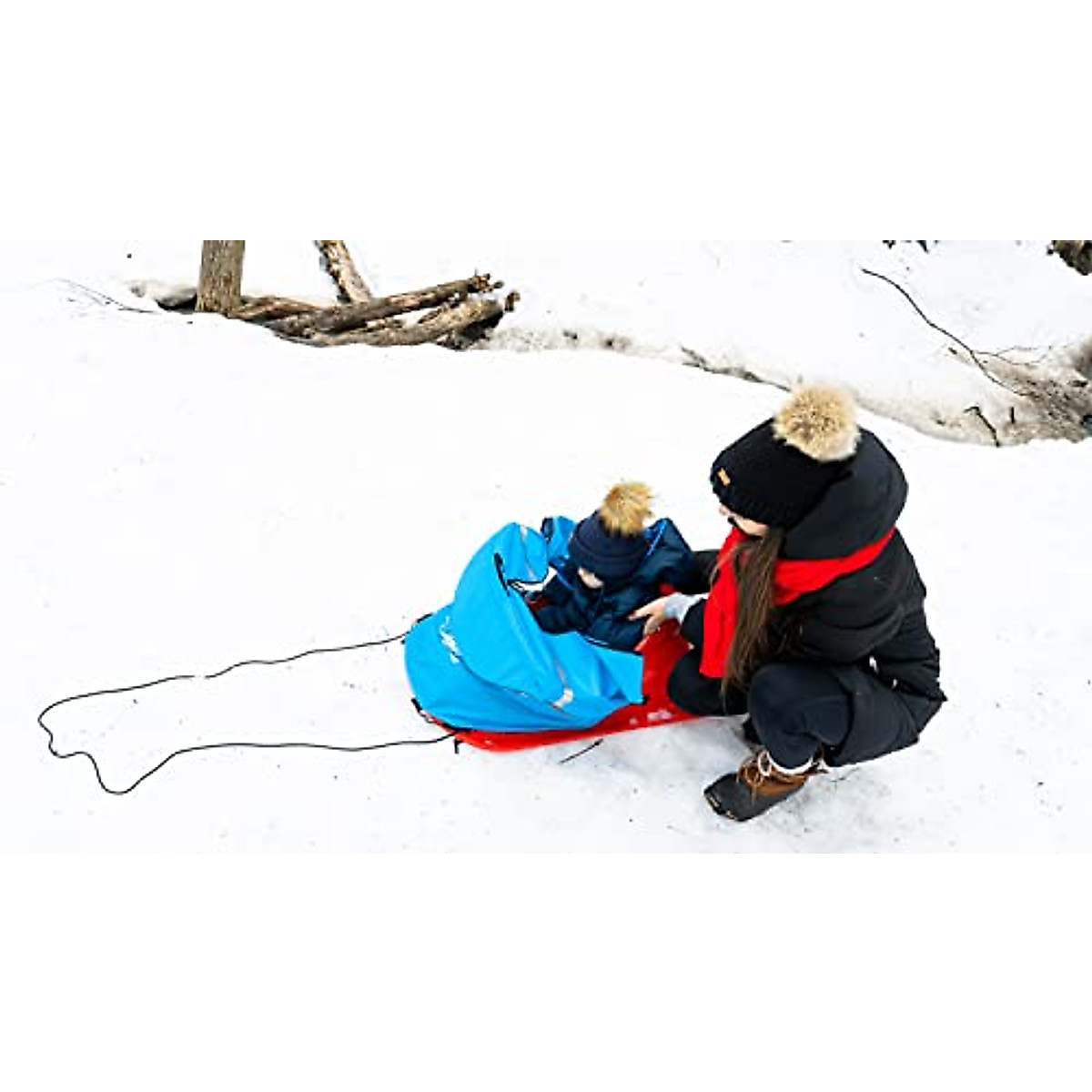 Pelican - Baby Sled Deluxe with Weather Shield, Toddler Sled for Snow, Kids Sled, Durable Sled for Winter Sledding - Children's Ages up to 24 Months