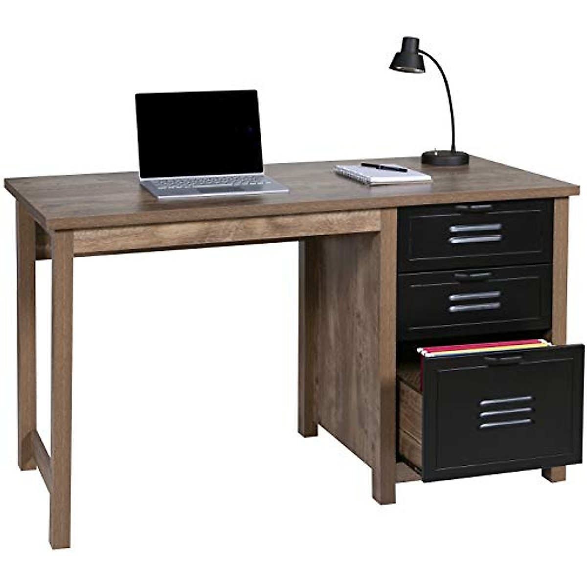 OneSpace Norwood Range 3-Drawer Locker Writing Desk, Oak