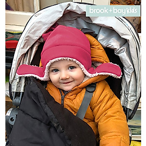 Brook + Bay Toddler Hat & Glove Set - Toddler Mittens & Winter Hat - Baby Fleece Hat for Infant Kids Set 6-18 months - Pink