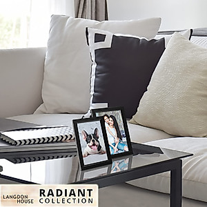 Langdon House 4x6 Black Picture Frame, Modern w/Beveled Accent, Tabletop Easel Included, Radiant Collection
