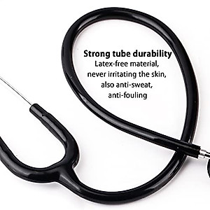 Dual Head Stethoscope With Black Tubing,Eartips And Earpiece For Adult Home Use,Doctor and Nurse Accessories for Work