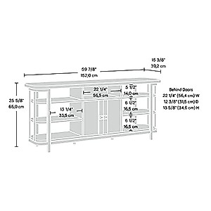 Sauder Station House Wood & Metal TV Credenza with Storage, for TVs up to 54", Etched Oak Finish