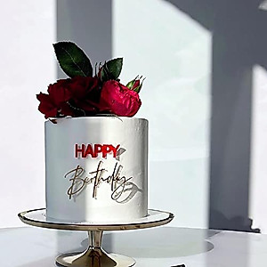 Side Acrylic Happy Birthday Cake Topper Cupcake Toppers Happy Birthday Cake Toppers for Women Men Happy Birthday Topper Cake Decorating Supplies Kit Cake Decorations Party Supplies Kids Party Favors