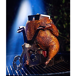 Flaming Bike Beer Can Chicken Stand! Beer chicken roaster; Stainless steel Chicken roasting rack for BBQ, Grill, oven; Great Gift! Stores flat--Space Saver! Includes SUNGLASSES…for the Chicken!