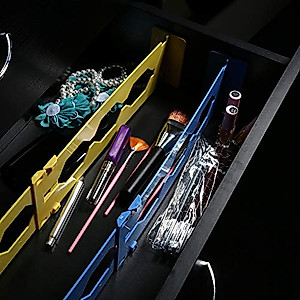 idalinya Drawer Divider Plastic 5 Colors Adjustable Clapboard Home Kitchen Storage Drawer Units Partition Storage Organizer (#1)