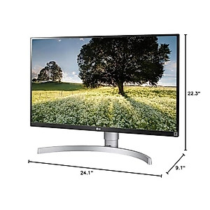 LG 27UK650-W 27” Inch UHD (3840 x 2160) IPS Display with HDR 10, sRGB 99% Color Gamut, AMD FreeSync Technology, 3-Side Virtually Borderless Design