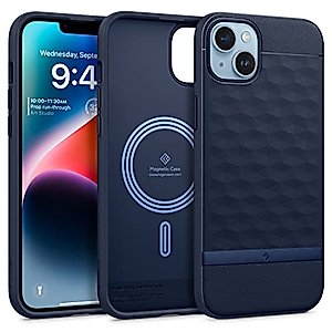 Caseology Parallax Mag Case [Built-in Magnet] Designed for Magsafe Compatible with iPhone 14 Case 5G (2022) with iPhone 13 (2021) - Midnight Blue