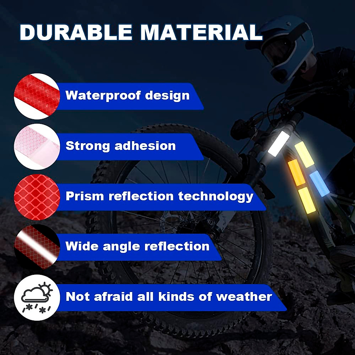 Reflective Stickers Reflective Tape Outdoor Waterproof Reflector Tape 4colors Reflective Warning Tape Safety Sticker Tapes High Visibility For Clothing Night Riding Walking Car Bike Motorcycle Helmet