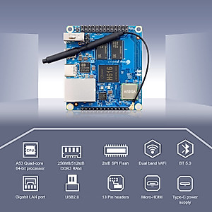 Orange Pi Zero 2 1GB DDR3 Allwinner H616 Quad Core 64 Bit with 2MB SPI Flash, Support WiFi and BT5.0,Gigabit Ethernet, Open Source Single Board Computer Run Android,Ubuntu,Debian(Zero2)