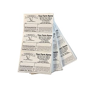 Custom Poultry Freezer Labels 4" x 2.5" with Safe Handling Instructions and Exemption – P.L. 90-492 (500)