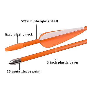 NIKA ARCHERY Fiberglass Arrows Youth Kids Practise Recurve Bows Compound Bow Shooting 12 pcs 24 inch Shafts