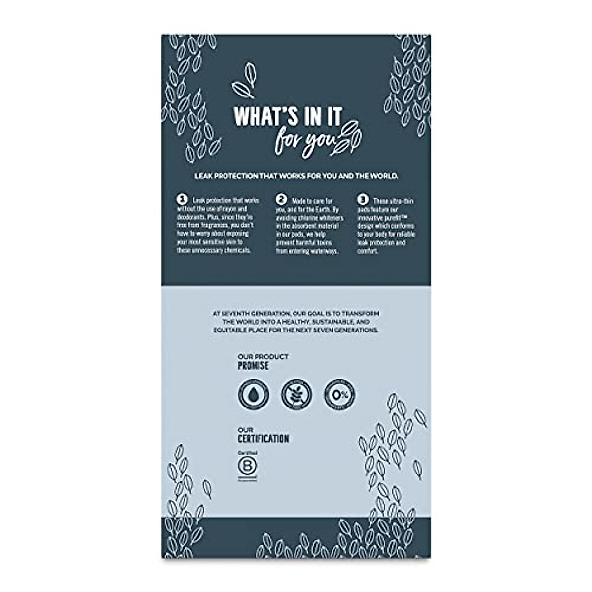 Seventh Generation Ultra Thin Pads, Overnight with Wings, Chlorine Free, 28 Count (Packaging May Vary)