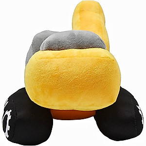 XIYUAN 11 inch Soft Excavator Stuffed Construction Toy Truck Toy Super Cute Car Plush Pillow - Soft Plush Toys for Little Boys, Girls, Babies and Toddlers - Great Gift（Yellow）