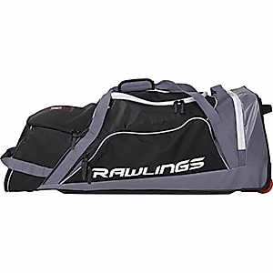 Rawlings | R1502 Wheeled Catcher's Bag | Baseball/Softball | Black