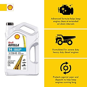 Shell Rotella T4 Triple Protection Conventional 15W-40 Diesel Engine Oil (1-Gallon, Case of 3)