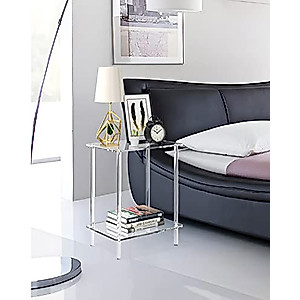 KSacry Small Acrylic Side Table for Small Spaces, 3 Tier Clear Side Table,Small Nightstand/Bedside Table/End Table for Living Room, Bedroom, Bathroom,15.75" L x 11.81" W x 20" H