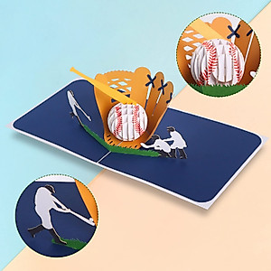 CUTE POPUP - Father's Day Card, Baseball Pop Up Card, Sport Pop Up Card, Baseball Birthday Card, Father's Day Pop Up Card, Perfect Present for Dad, Grandpa, Friends or any Occasion