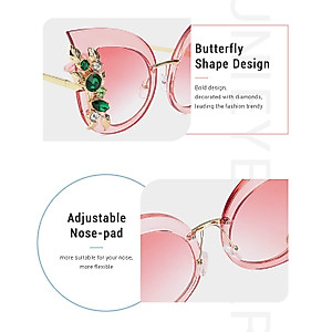 Slocyclub Halloween Glasses Jeweled Sunglasses, Funky Butterfly Shaped Sunglasses, Oversized Rhinestone Sunglasses for Women, Unique Sunglasses with UV400 Protection, Colorful Fun Sunglasses