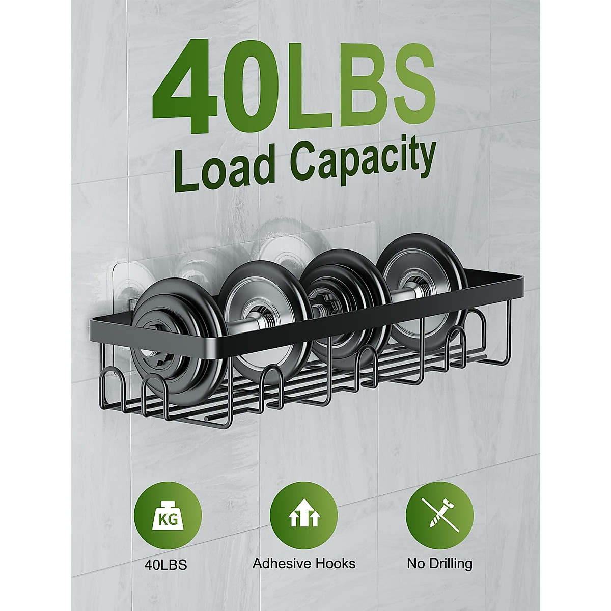 GVY Shower Caddy 5 Pack, Adhesive Shower Organizer Bathroom Shelves,Rustproof Bathroom Organizers and Storage for Home Decor, No Drilling Shower Shelves for Apartment Essentials