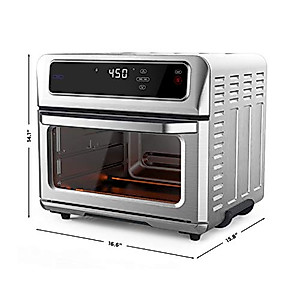 CHEFMAN Air Fryer Toaster Oven XL 20L, Healthy Cooking & User Friendly, Countertop Convection Bake & Broil, 9 Cooking Functions, Auto Shut-Off 60 Min Timer, Nonstick Stainless Steel, Shade Selector