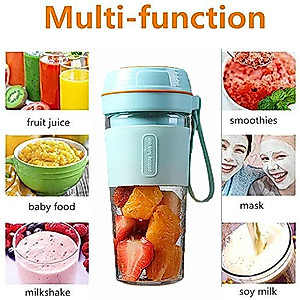 NB Portable Blender USB Rechargeable,Mini Blender For Shake and Smoothies,Travel Blender Portable Juicer, Made with BPA-Free Material,10 oz（Blue）