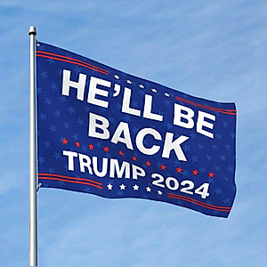 Dsocuiubos College Dorm Posters for Guys He’Ll Be Back Trump Supporters Flag Trump Flags for Boys Room Bathroom Stuff College Flags for Guys (Color : Colour, Size : 120X180CM)