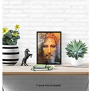 Jesus Christ Wall Art - Jesus Wall Decor - Religious Christian Room Decor for Bedroom, Home, Church - Catholic Gifts - Inspirational Gift for Pastor, Priest, Ordained Minister - Picture Poster