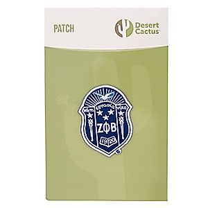 Desert Cactus Zeta Phi Beta Sorority Patch Embroidered Appliqué Patch Sew or Iron On Blazer Jacket Bag (Design 1) (3 inches)