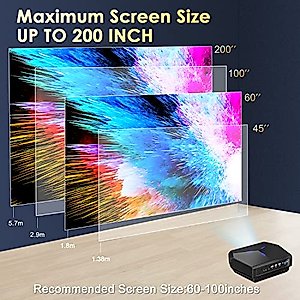 Native 1080p HD Projector, WiFi Bluetooth Projector, 5G WiFi Projector Portable Home Theater Video Projector Compatible w/ HDMI, VGA, USB, iOS&Android Smartphone