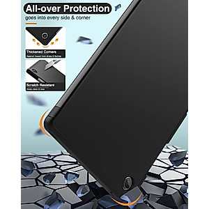 MoKo Case Fits Samsung Galaxy Tab A8 10.5 Inch 2022 (SM-X200/SM-X205/SM-X207), Lightweight Slim Shell Shockproof Back Stand Cover with Auto Wake/Sleep, Black