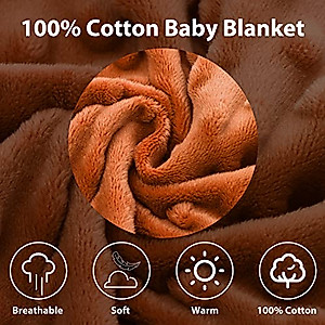 Swaddle Blanket for Stroller Minky Baby Blanket with Hat 35 x 35 inches Newborn Baby Bunting Bag for Stroller Seat Liners, Baby Carrier, High Chair, Shopping Cart, Lounger Canopy (Rainbow)