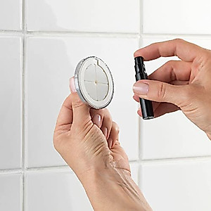 WENKO 22766100 Small Express-Loc System, Wall Mounted Garbage Can, Bathroom Trash Bin with Swing Lid, White, 5.9 x 8.9 x 7.1 in, 5.9 x 8.9 x 7.1 inch, Shiny