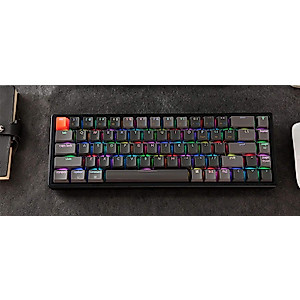 Keychron K6 Hot Swappable Wireless Bluetooth 5.1/Wired Mechanical Gaming Keyboard, 65% Compact 68-Key RGB LED Backlit N-Key Rollover, Aluminum Frame for Mac Windows Gateron G Pro Red Switch