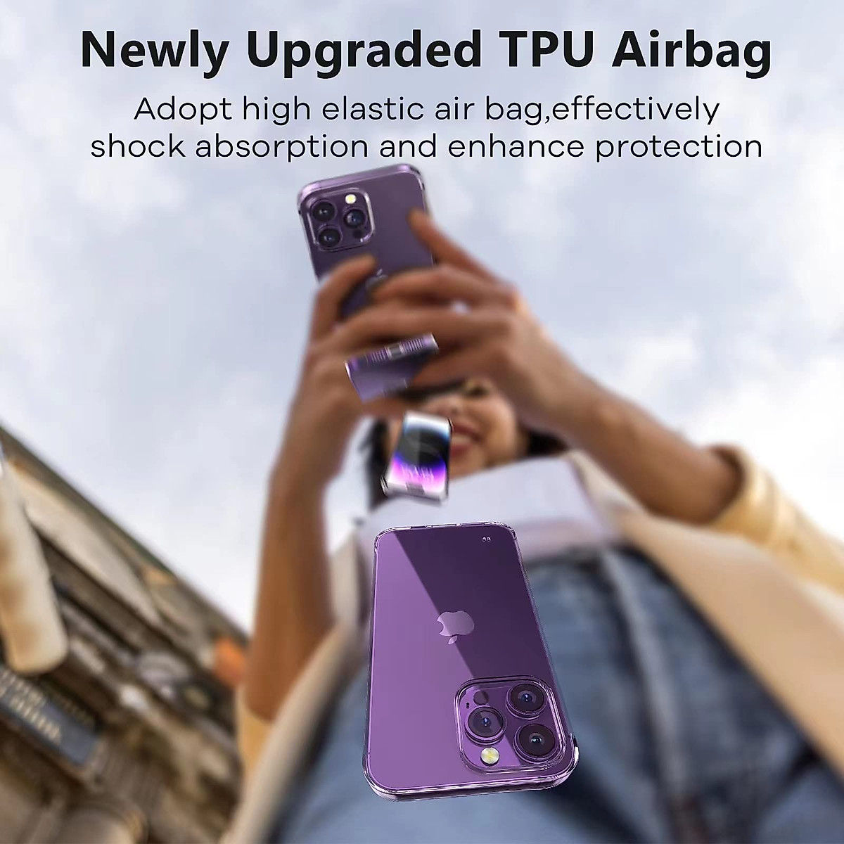 TwoTry Crystal Clear Case Designed for iPhone 14 Pro,Minimalist Design [Non-Yellowing] Ultra Thin Frameless Shockproof Protective Phone Case 6.1 inch 2023