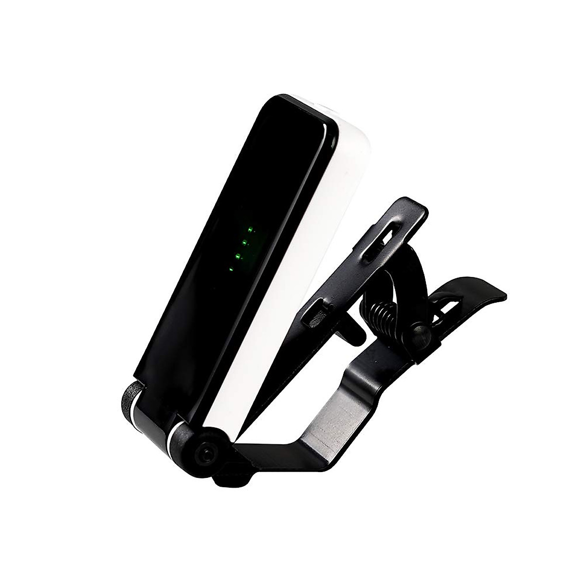 FLAMMA Guitar Tuner Clip On Tuner for Electric Guitar Bass Tuner Ukulele Tuner Power Saving Mode LED Display Metal Clip (White)