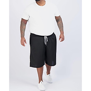 Real Essentials Men's Casual Lounge Shorts Pockets Active Sports Fitness Training Athletic Gym Sweat Workout Knit Soccer Basketball French Terry Cloth Cotton Dry Fit Jersey Sleep, Set 4, XL, Pack of 3