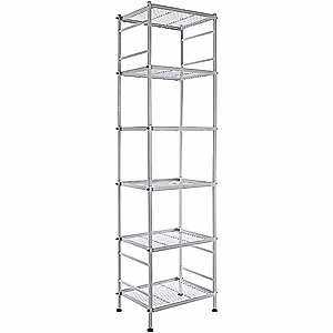 6-Wire Shelving Metal Storage Rack Shelves, Standing Storage Shelf Units for Laundry Bathroom Kitchen Pantry Closet(Silver,16.9L x 12.8W x 62H)