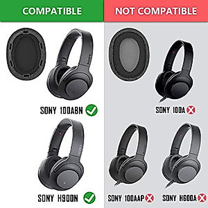 Geekria QuickFit Replacement Ear Pads for Sony MDR-100ABN WH-H900N Headphones Ear Cushions, Headset Earpads, Ear Cups Repair Parts (Gold)