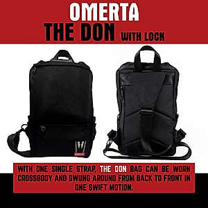 DIME BAGS Omerta Don Carbon Filter Sling Backpack | Crossbody Bag with Activated Carbon Lining (Black)