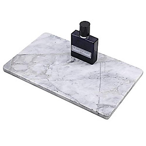 Rectangular Marble Vanity Tray for Counter, Bathroom, Dresser, Nightstand or Desk, 10-1/4" x 6-1/4"