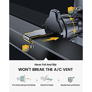 APPS2Car Wireless Car Charger Mount Vent, 15W Fast Charging Wireless Car Phone Charger, Compatible with iPhone 14 Pro/14, Samsung Galaxy S22/S21/S20, etc.