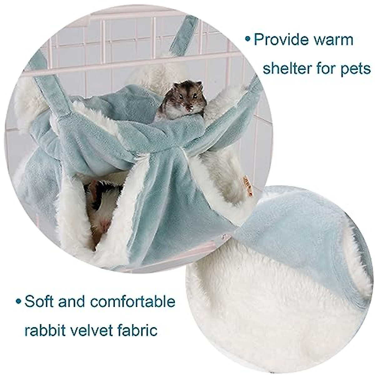 ABLAZEZAI Small Animals Hanging Hammock for Hamster, Sugar Glider Warm Bed House, Double Bunkbed Cage for Guinea Pig, Small Pet Cage for ChinchillaSquirrel Ferret Hedgehog